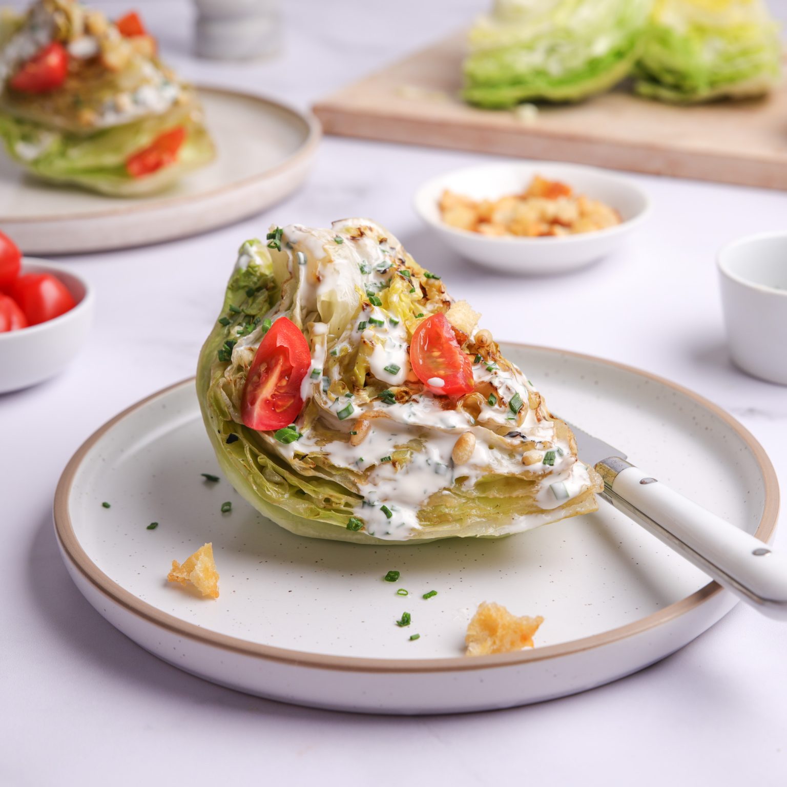 BBQ GRILLED ICEBERG LETTUCE WITH RANCH DRESSING - LeaderBrand